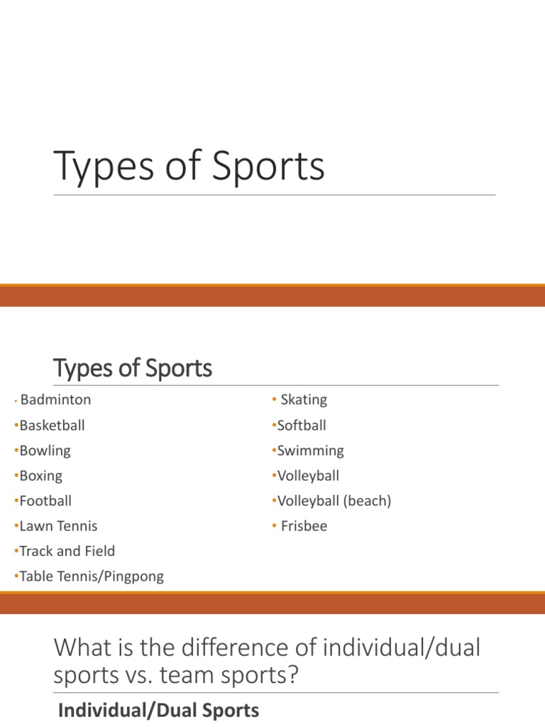 Overview of Individual and Dual Sports | PDF | Sports | Physical Fitness
