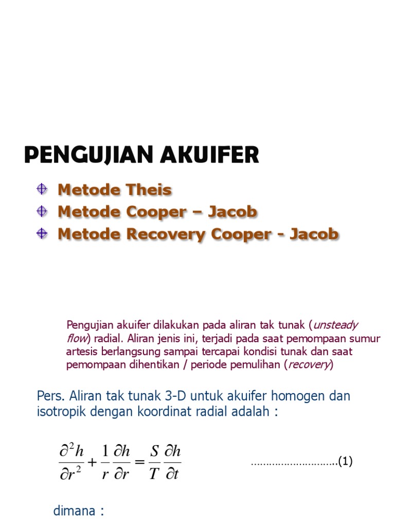 UJI AKUIFER-Metode Theiss, Jacob 1 | PDF