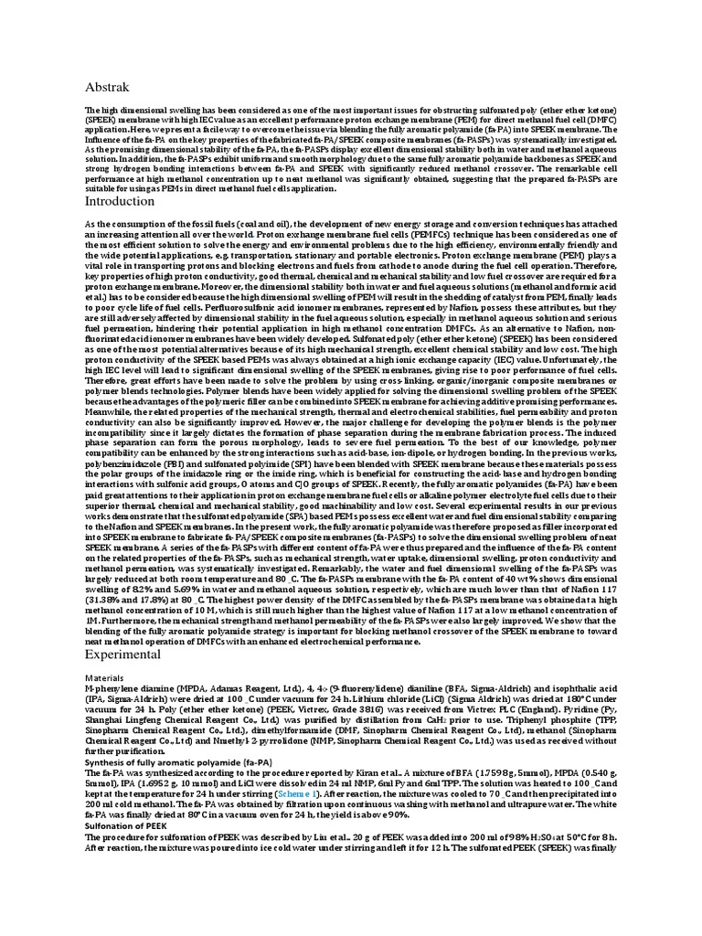 Abstrak: Synthesis of Fully Aromatic Polyamide (fa-PA) | PDF | Fuel ...