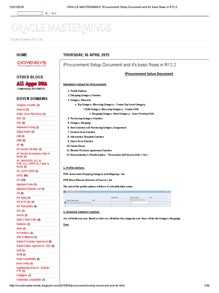 iProcurement Setup Guide R12.2 | PDF | Procurement | Business