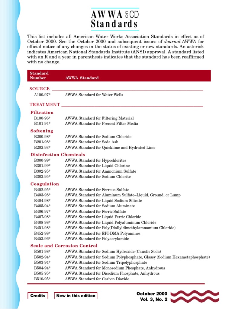 Awwa Standards: SOURCE