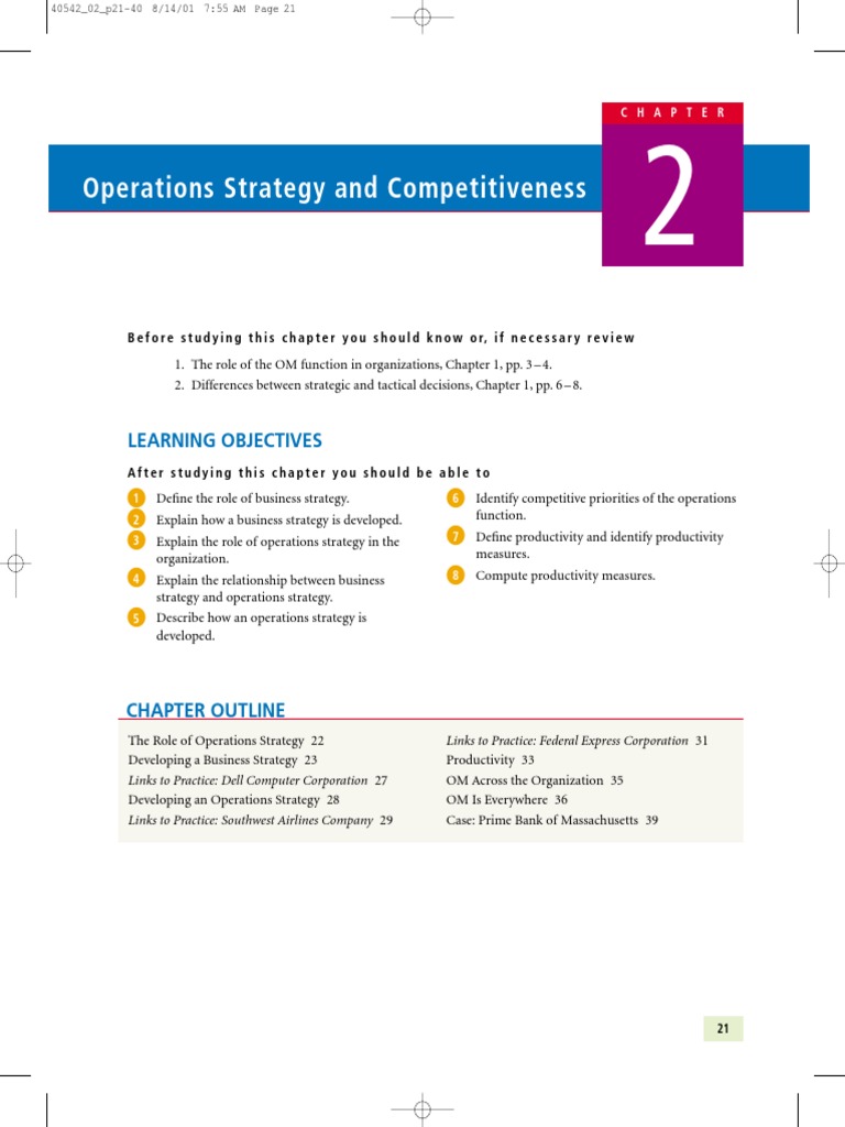 Operations Strategy and Competitiveness | PDF | Strategic Management ...