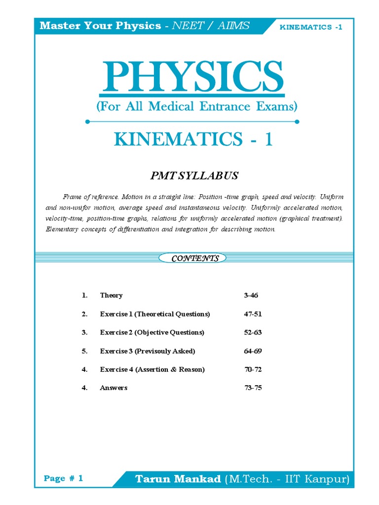Understanding Key Concepts of Kinematics: A Detailed Examination of ...