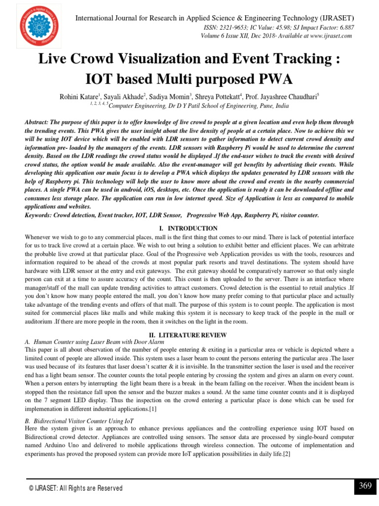 Live Crowd Visualization and Event Tracking: IOT Based Multi Purposed ...