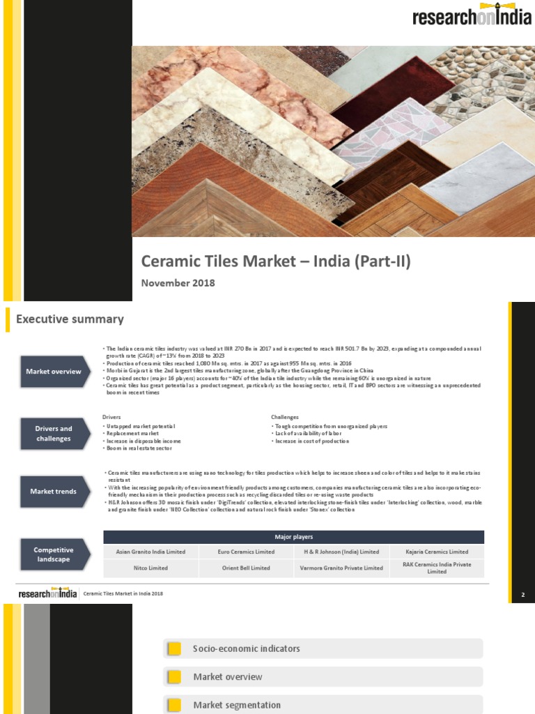 India Ceramic Tiles Market 2018 Analysis | PDF | Tile | Equity (Finance)