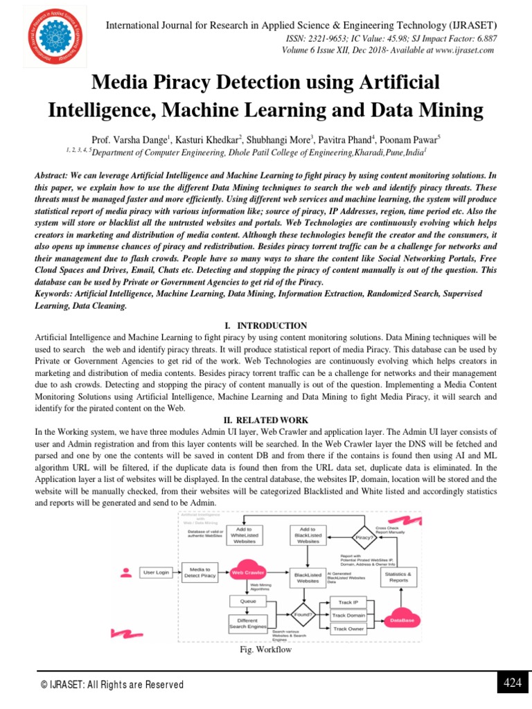 Media Piracy Detection Using Artificial Intelligence, Machine Learning and Data Mining | PDF ...