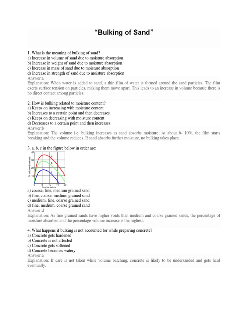 Bulking of Sand | PDF | Sand | Concrete