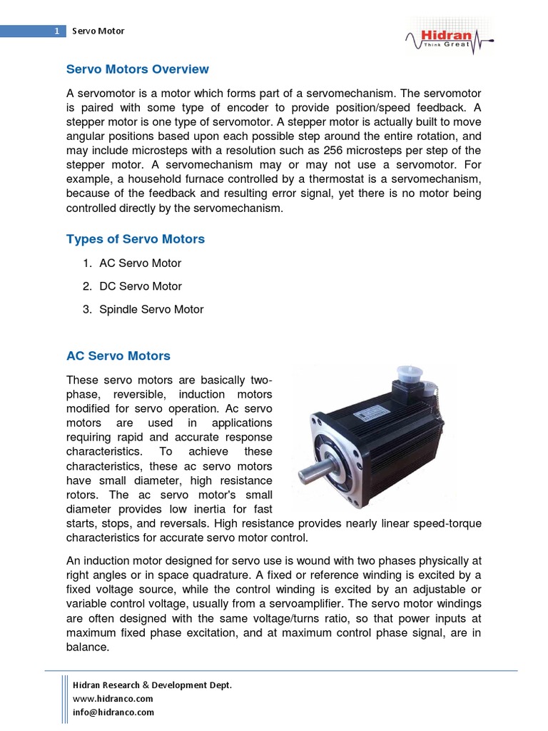 Servo Motors Overview | Download Free PDF | Servomechanism | Engines