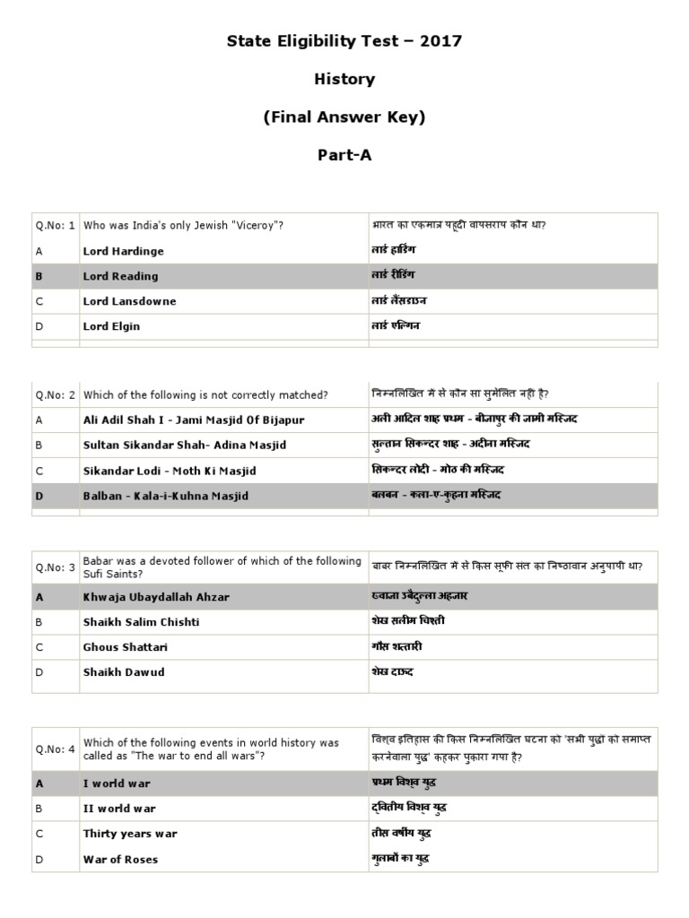 History Final Answer Key | PDF | Sikhism