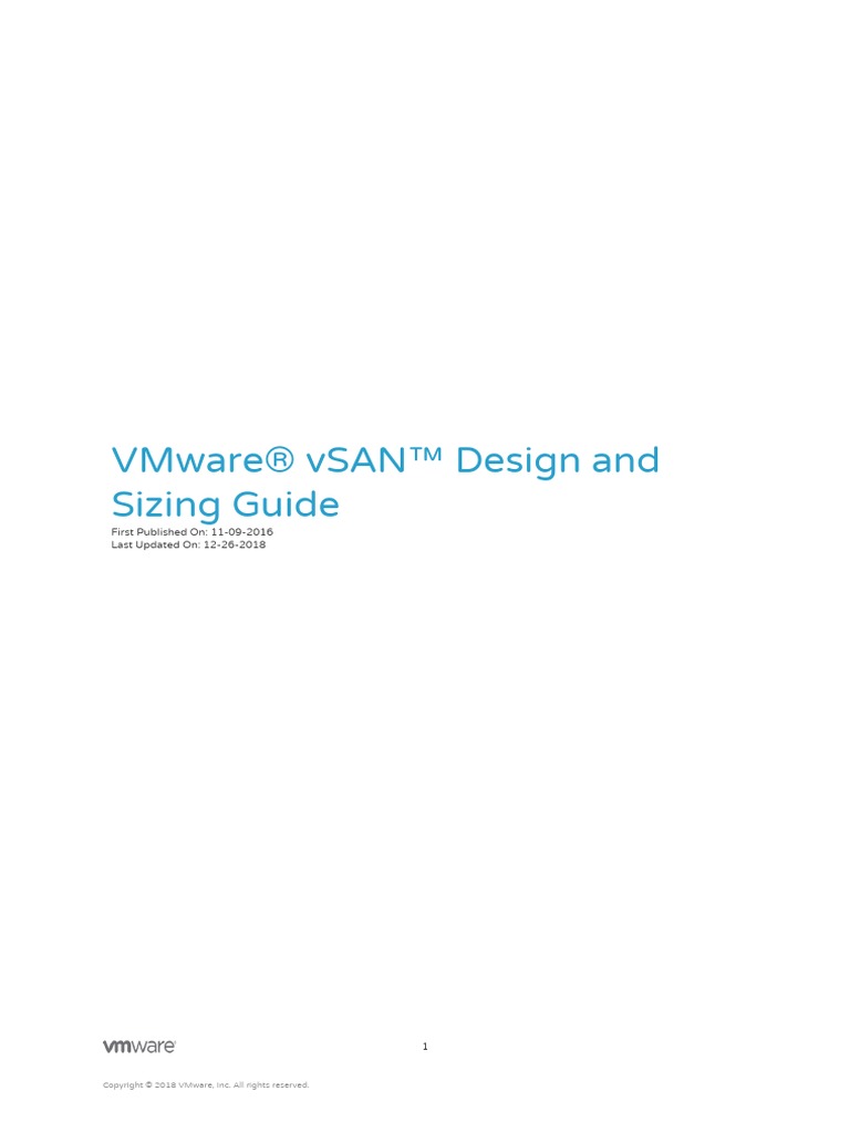 VMware® vSAN™ Design and Sizing Guide | PDF | V Mware | Computer Data ...