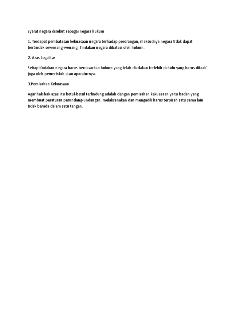 Syarat Negara Hukum | PDF | Politik