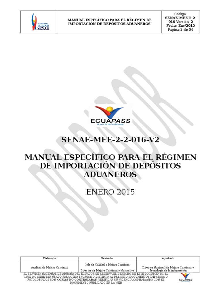 SENAE | aduana | Ecuador