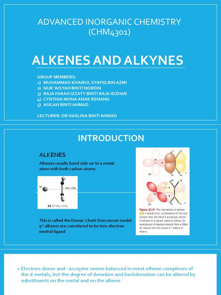 Advanced Inorganic Chemistry (CHM4301) : Alkenes and Alkynes | PDF ...