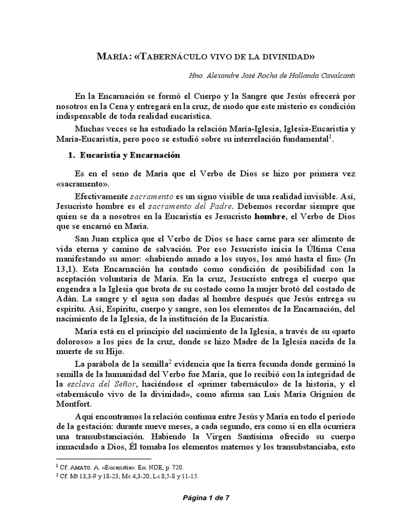 Maria Sagrario Vivo de La Divinidad | PDF | eucaristía | Cristo (título)