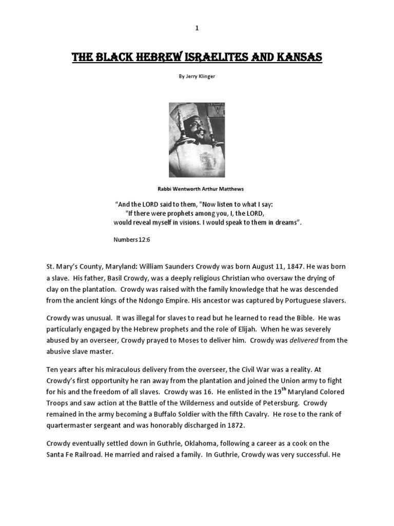 The Black Hebrew Israelites and Kansas | PDF | Jews | Jews And Judaism