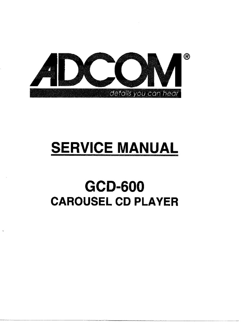 Adcom gcd-600 | PDF