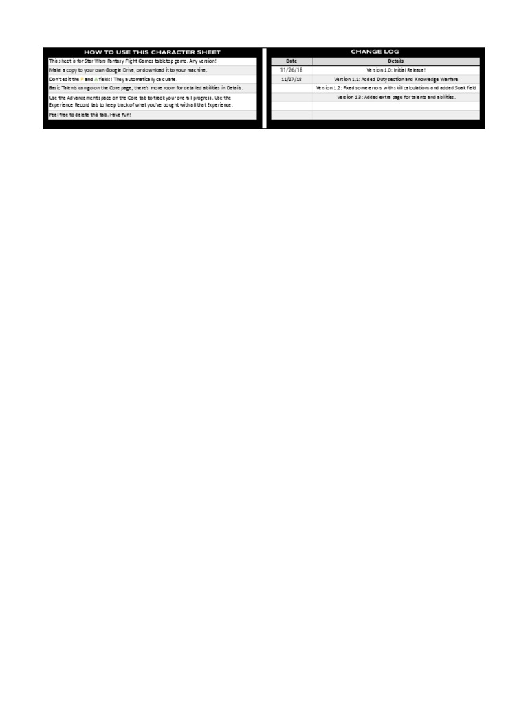 Star Wars FFG Character Sheet Guide | PDF | Leisure | Sports