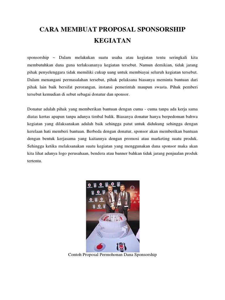 Cara Membuat Proposal Sponsorship Kegiatan | PDF