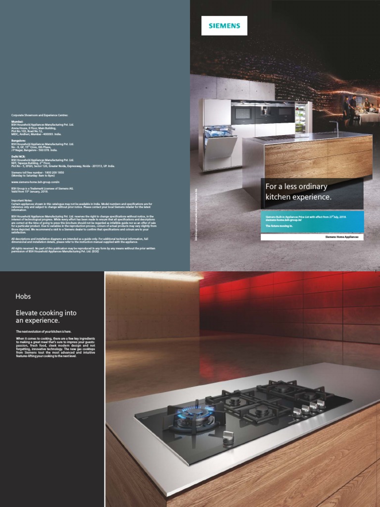 Siemens Price List 01-08-2018 | PDF | Refrigerator | Oven
