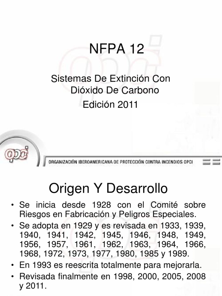 Nfpa 12 | PDF | Dióxido de carbono | Atmósfera