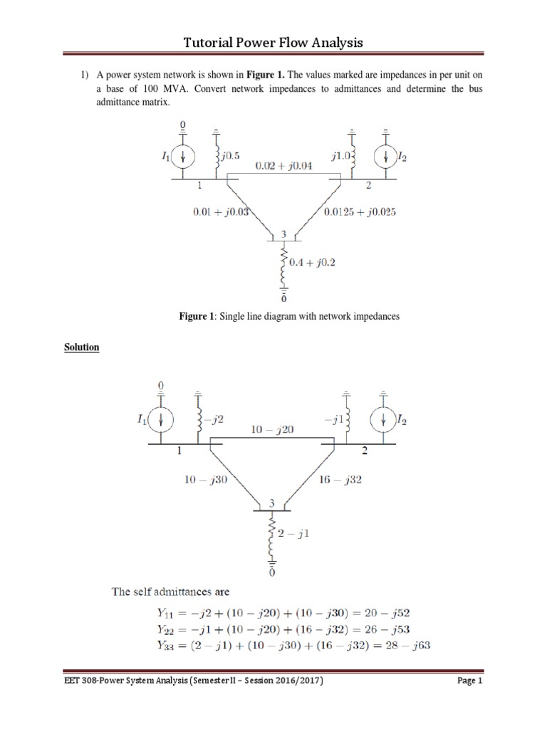 Tutorial Power System Analysis - Power Flow Analysis-Solution | PDF ...