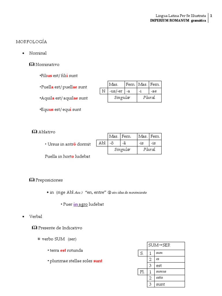 CAPITULUM PRIMUM Gramática | PDF