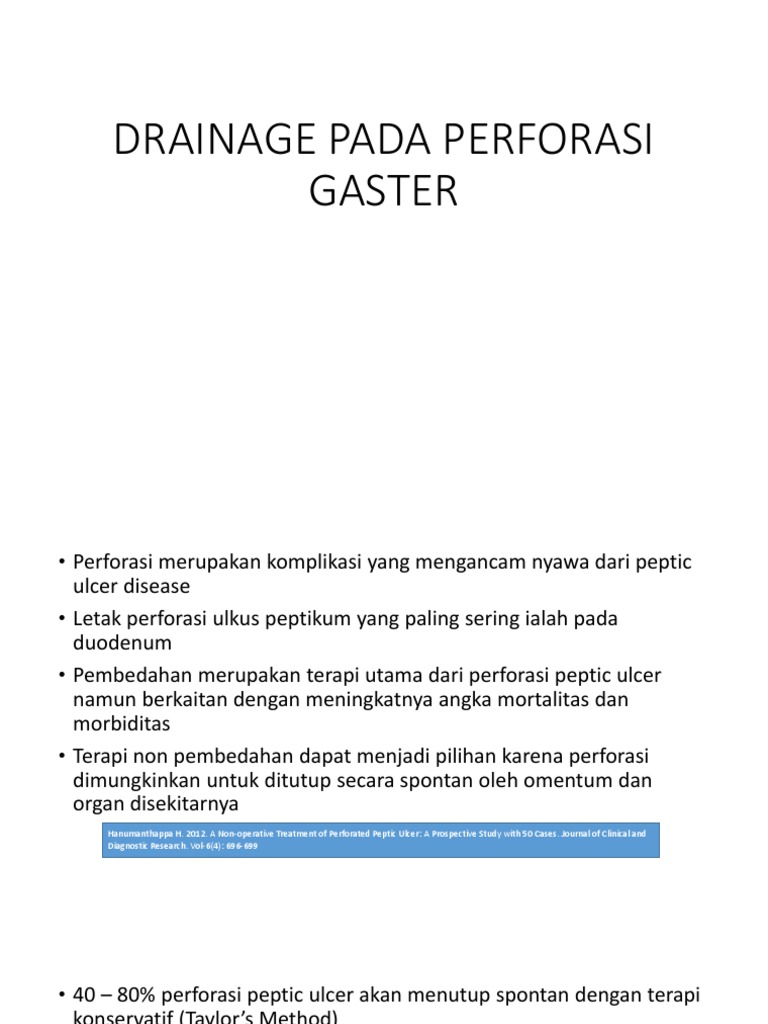 Drainage Pada Perforasi Gaster | PDF