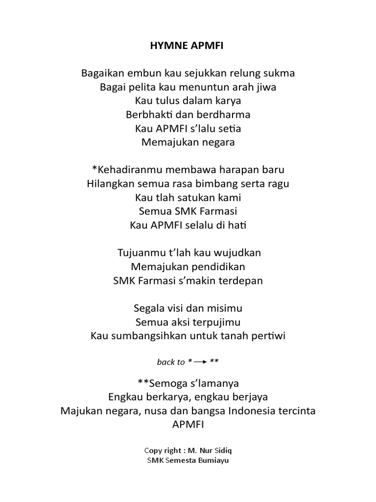 Lirik Hymne Dan Mars Apmfi-1 | PDF | Pengembangan Diri