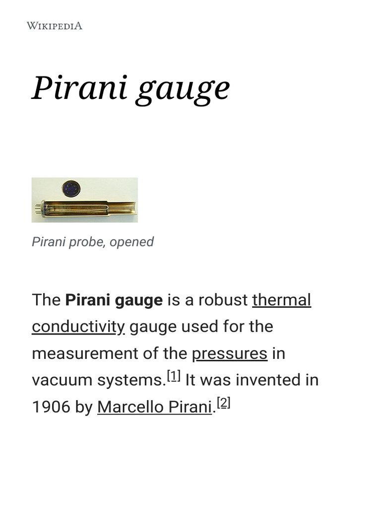 Overview of Pirani Gauge Functionality | PDF | Transparent Materials ...