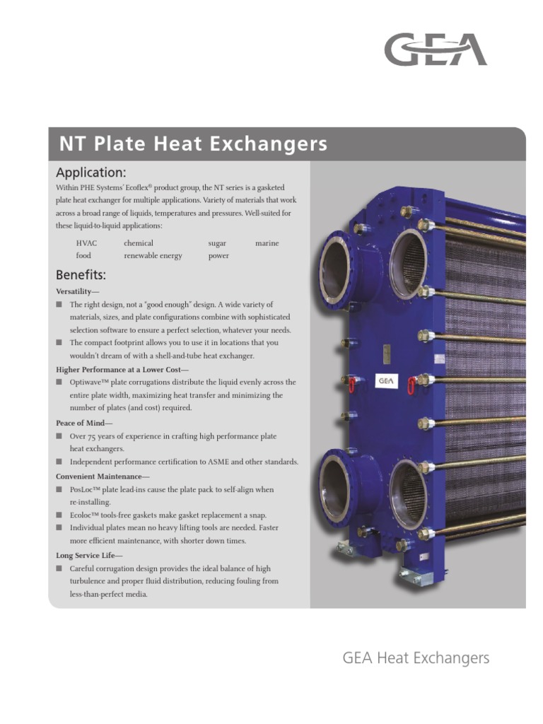 NT Plate HX | PDF | Heat Exchanger | Building Engineering