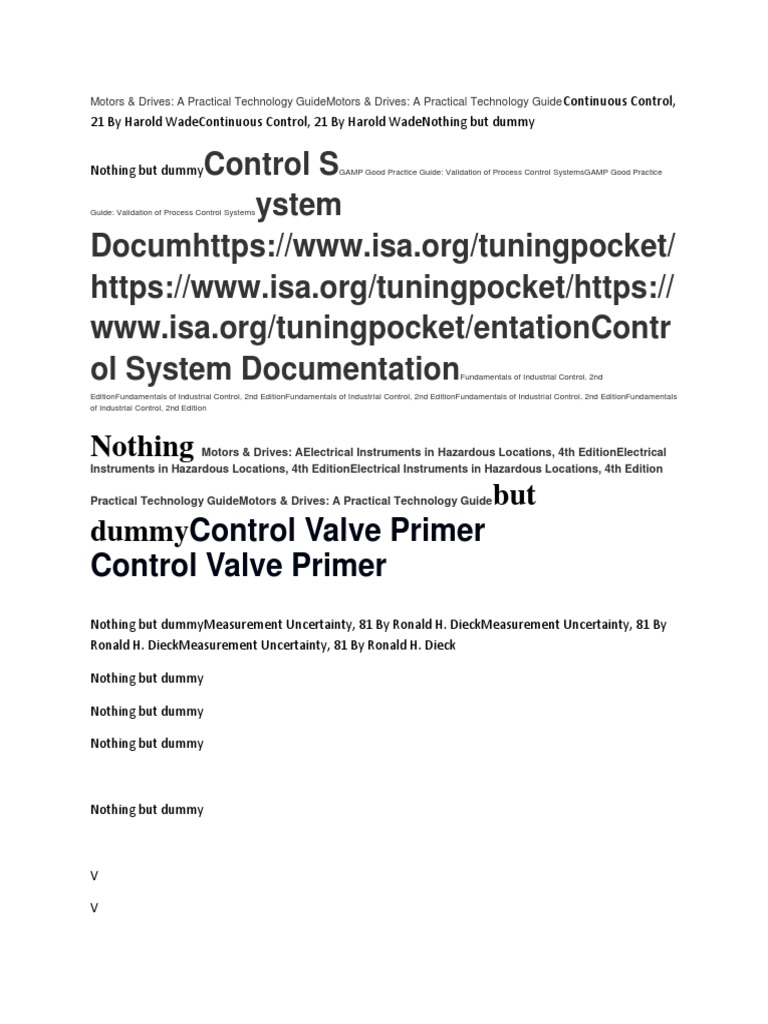 Control S Ystem Ol System Documentation: Nothing But Dummy | PDF
