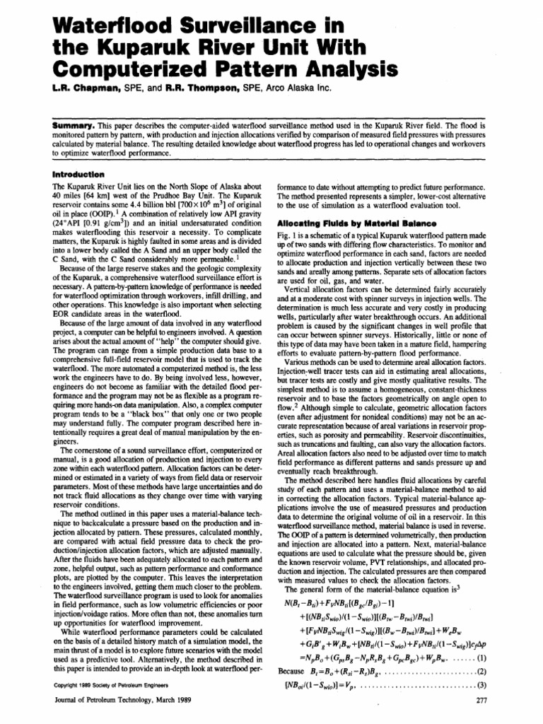 Waterflooding Surveillance | PDF | Petroleum Reservoir | Gases