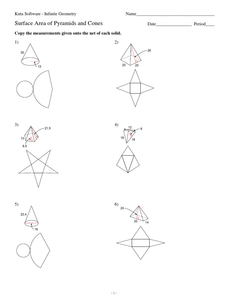 10-Surface Area of Pyramids and Cones | PDF | Area | Geometric Shapes