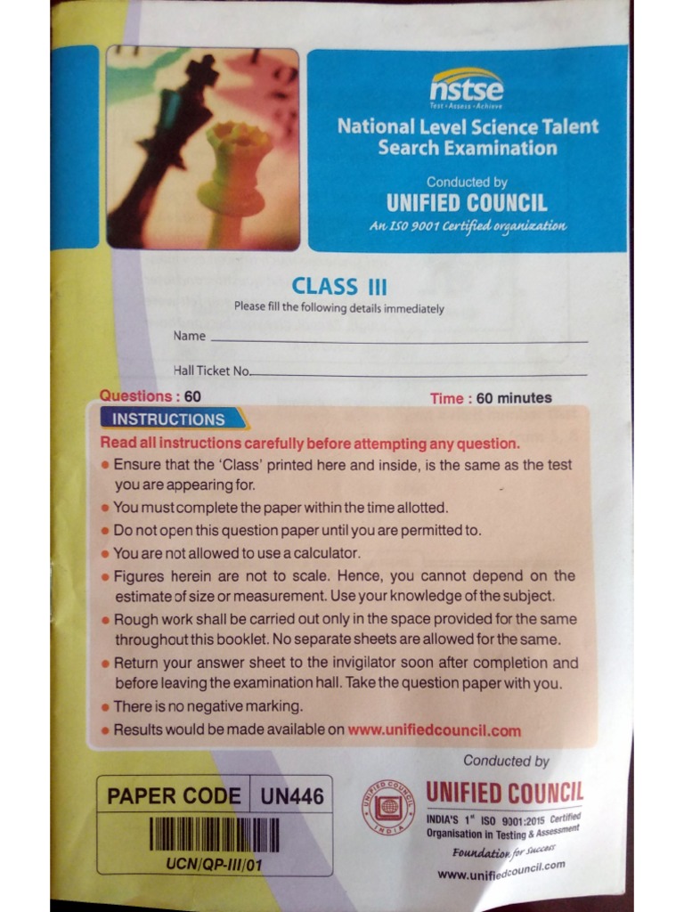 NSTSE Class 3 Paper | PDF