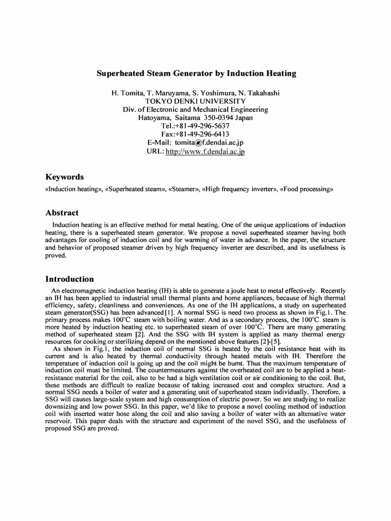 Superheated Steam Generator via Induction | PDF | Inductor | Steam