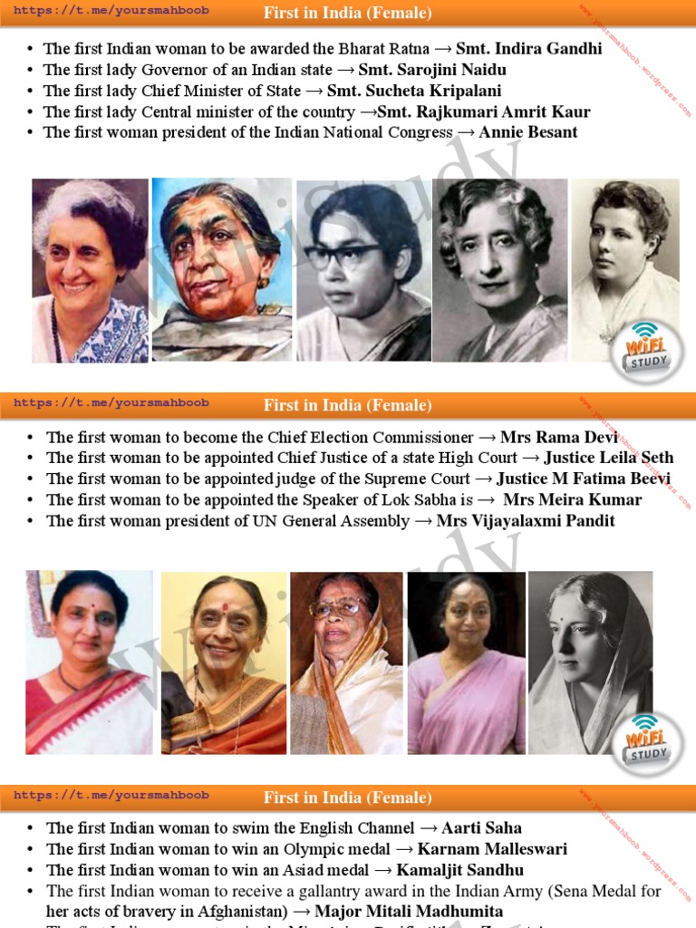 First in India (Female) | PDF