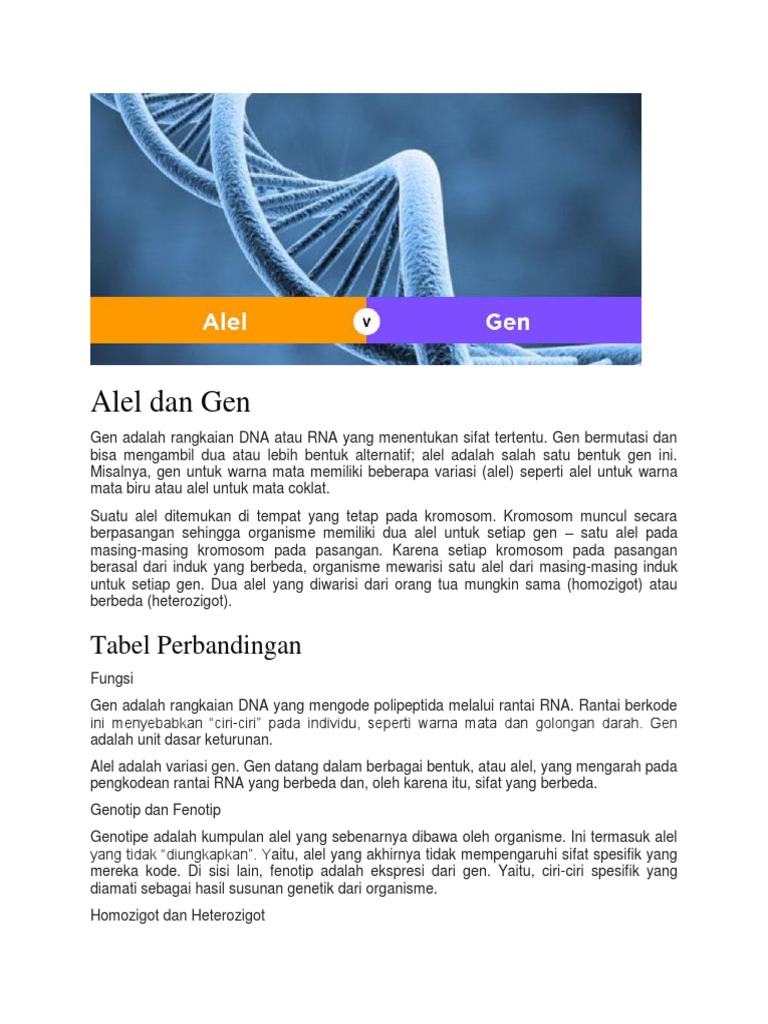Alel Dan Gen | PDF
