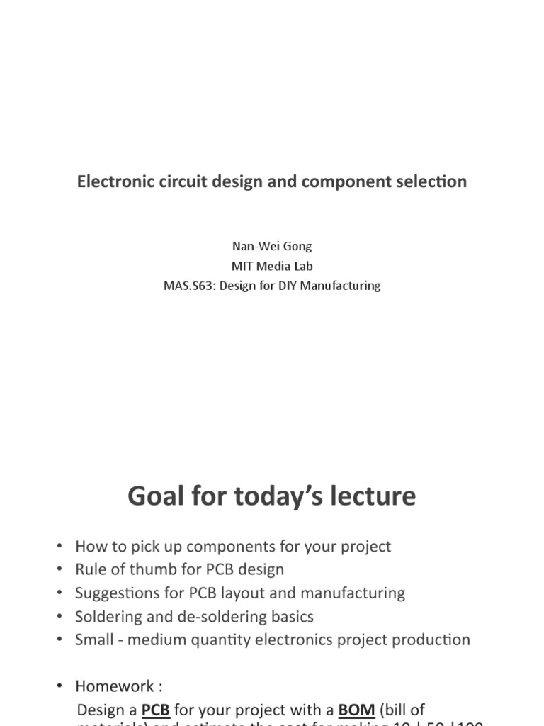 PCB Design and Component Selection Guide | PDF | Printed Circuit Board ...