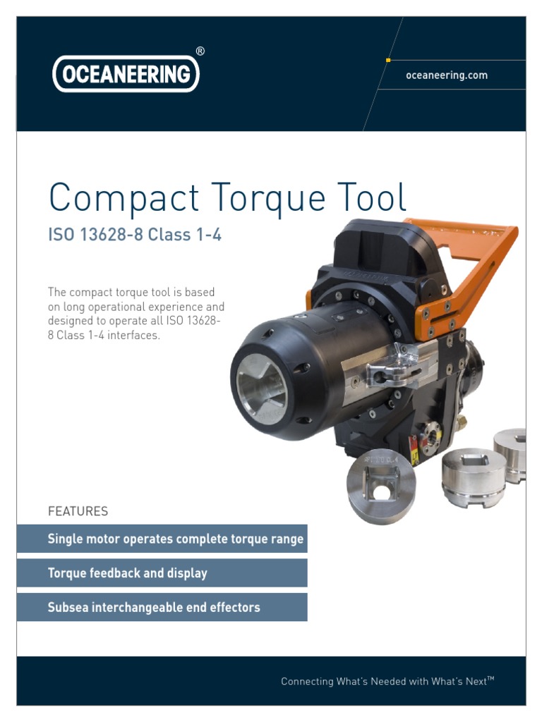 ST&R Torque Tool ISO 13628 8 Compact Class 1 4 | PDF | Subsea ...