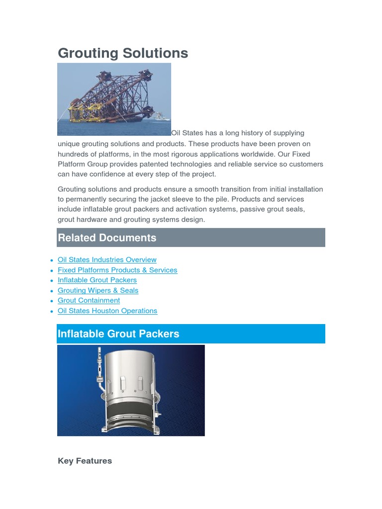 Grouting Solutions | PDF | Subsea (Technology) | Deep Foundation