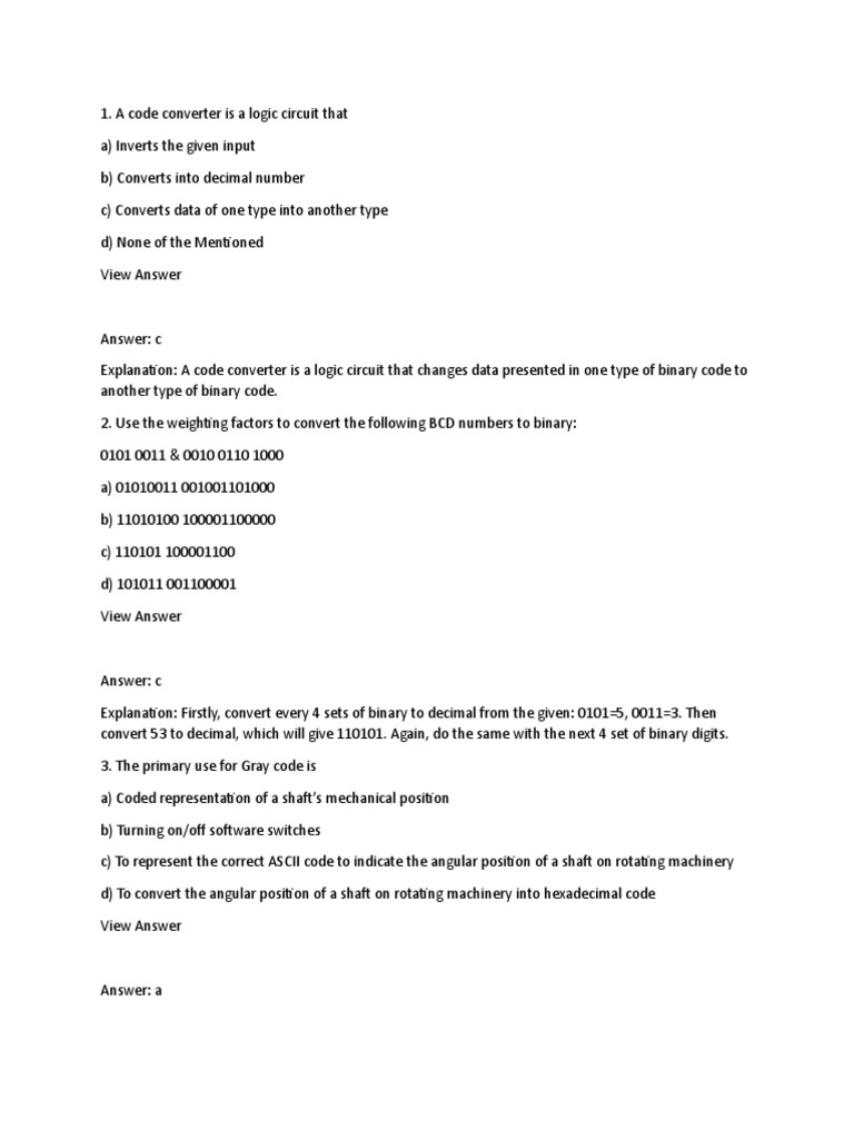 Code Converter | PDF | Binary Coded Decimal | Bit