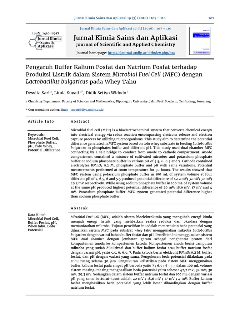 Pengaruh Buffer Kalium Fosfat Dan Natriu 865541d2 | PDF