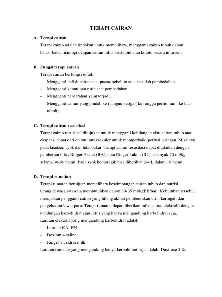Terapi Cairan | PDF