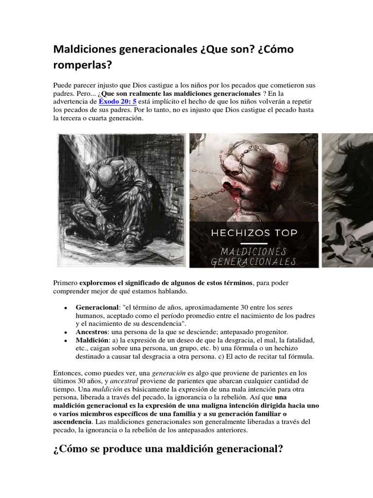 Maldiciones Generacionales: Identificación y Rompimiento | PDF | Adán y ...