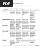 Drawing Rubrics Student's Name: - Unit: Drawing Components Mastery 10 ...