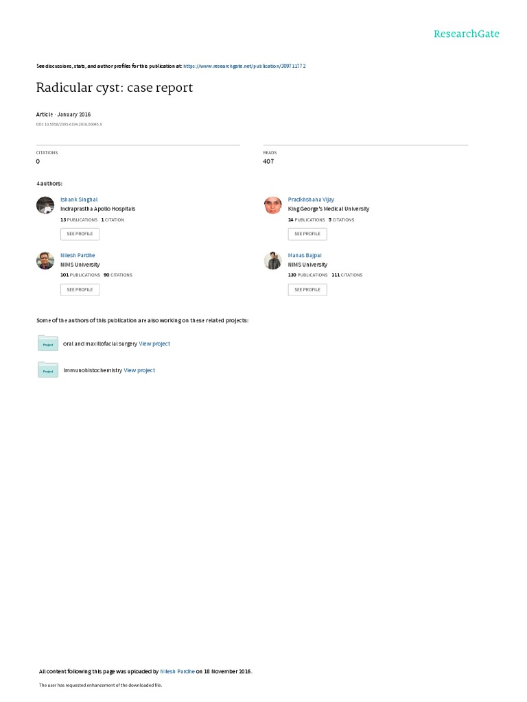 Jurnal Kista Radikuler | PDF | Dental Anatomy | Epithelium