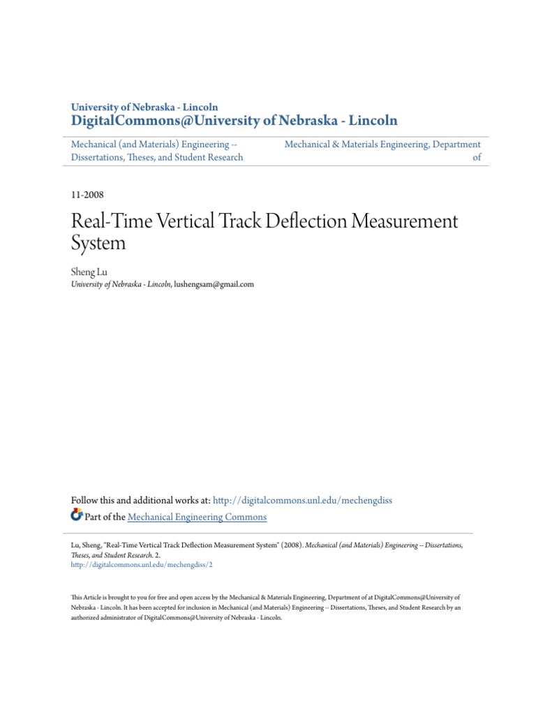 Real-Time Vertical Track Deflection Measurement System: Digitalcommons ...