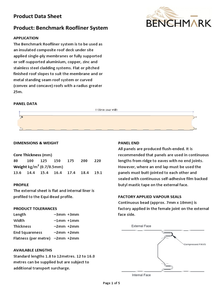 Roofliner Pds With Favs | PDF | Roof | Materials