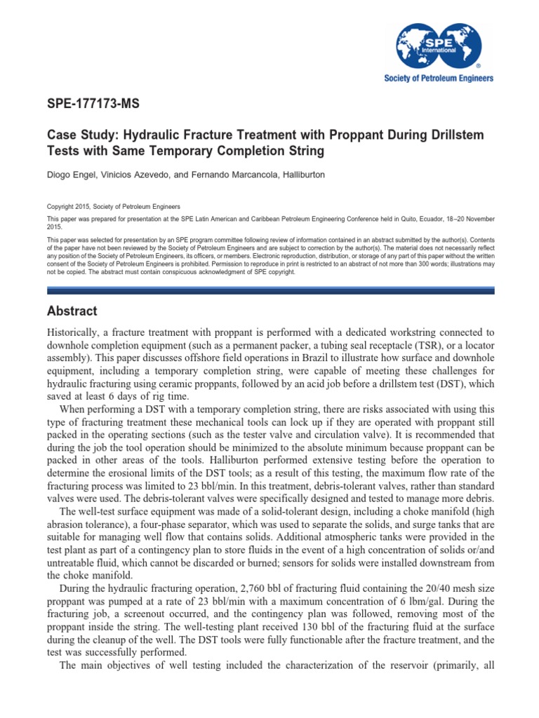 HF Treatment Through DST | PDF | Hydraulic Fracturing | Pump