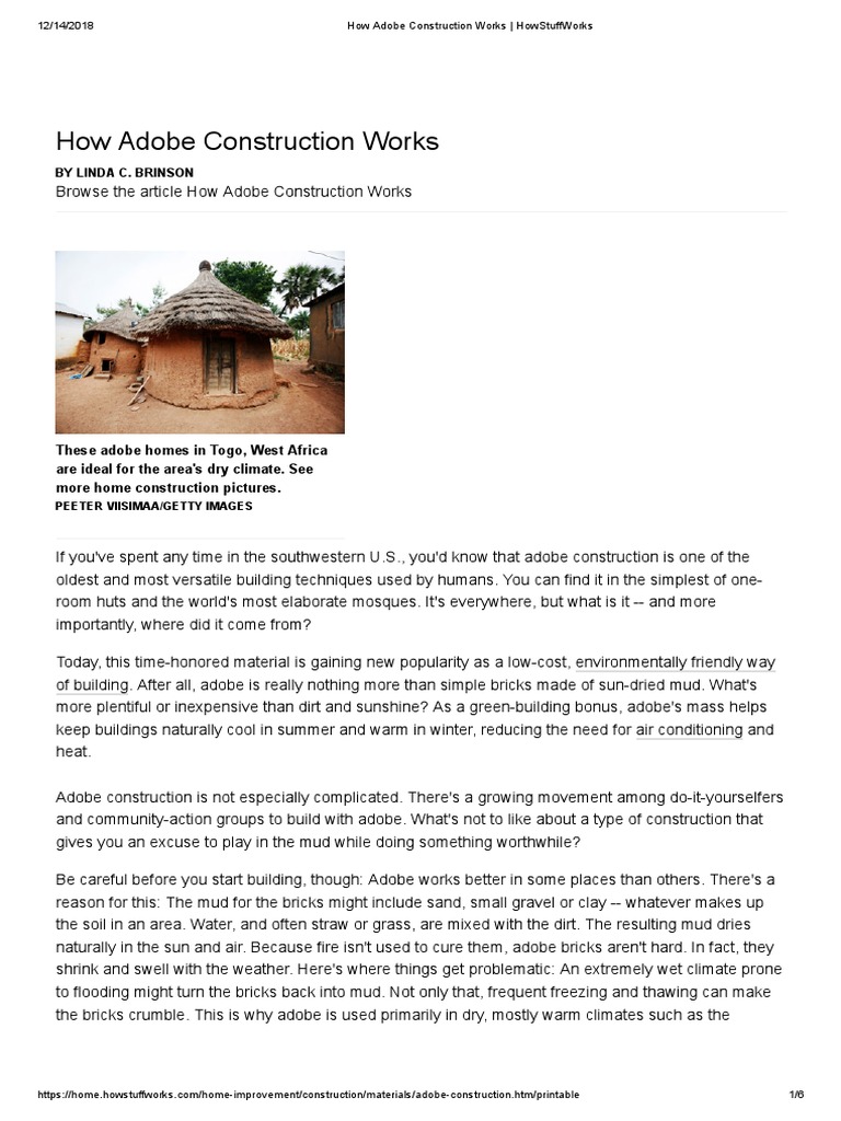 How Adobe Construction Works - HowStuffWorks | PDF | Mud | Building ...